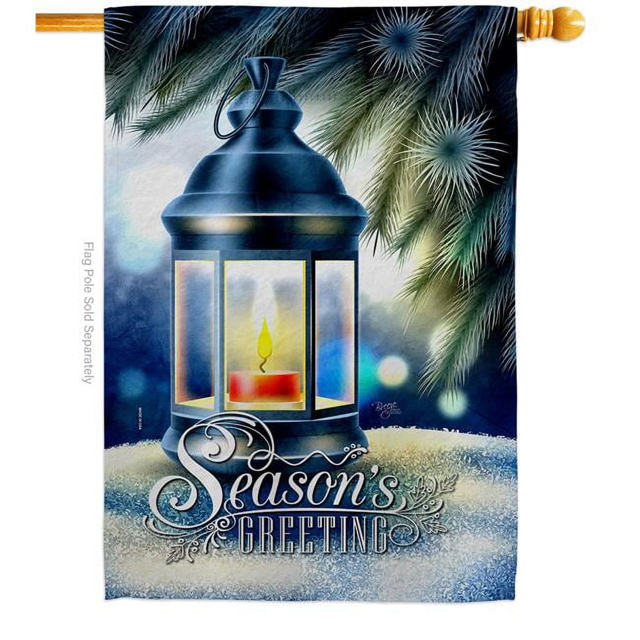 28 x 40 in. Winter Lantern House Flag with Wonderland Double-Sided ...
