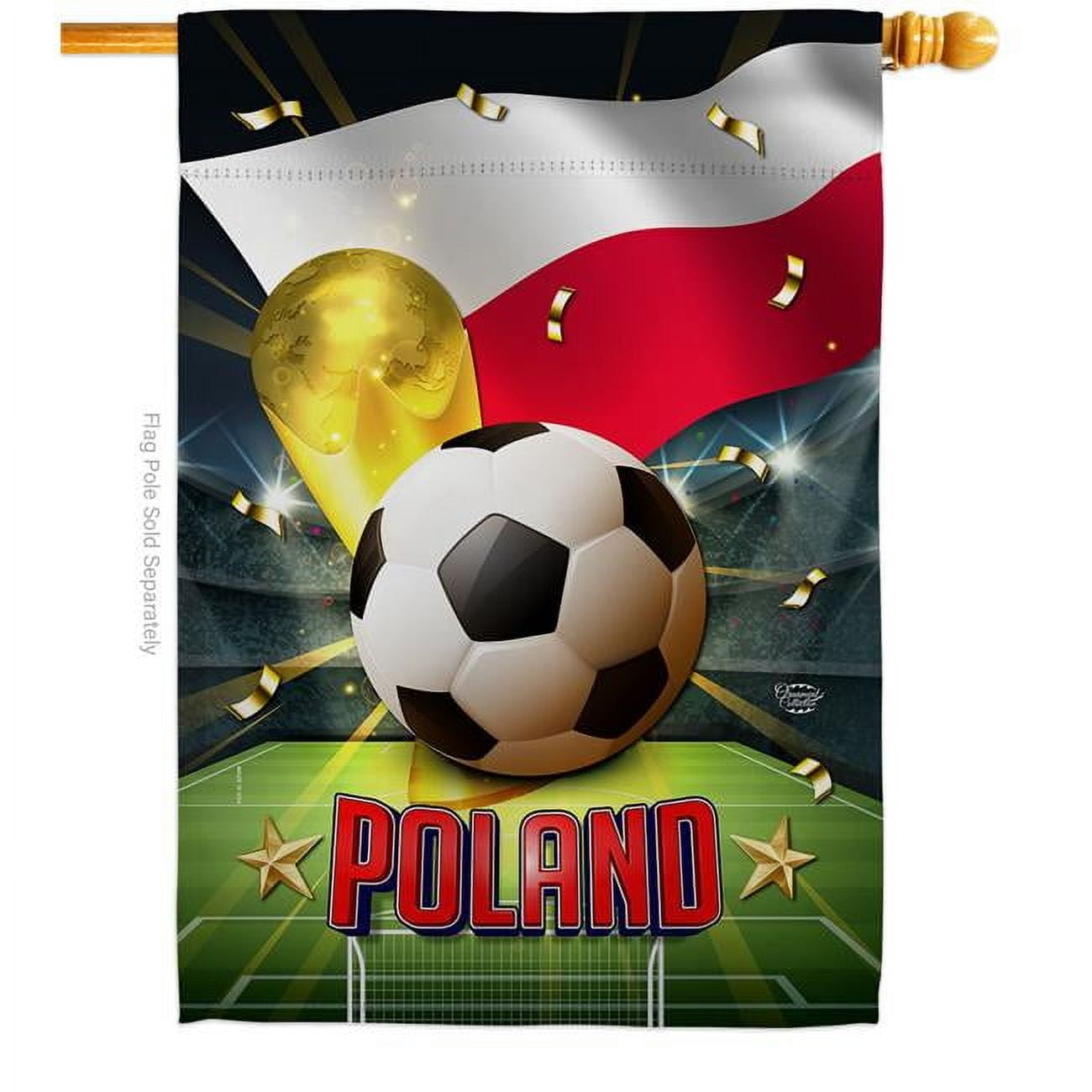 28 x 40 in. World Cup Poland Sports Soccer Double-Sided Vertical ...