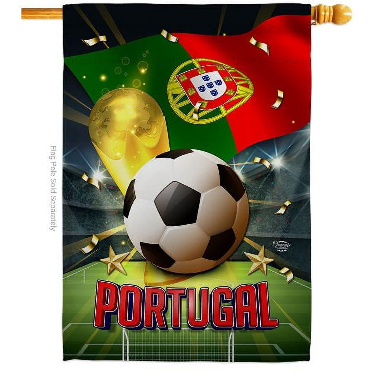 28 x 40 in. World Cup Portugal Sports Soccer Double-Sided Vertical ...
