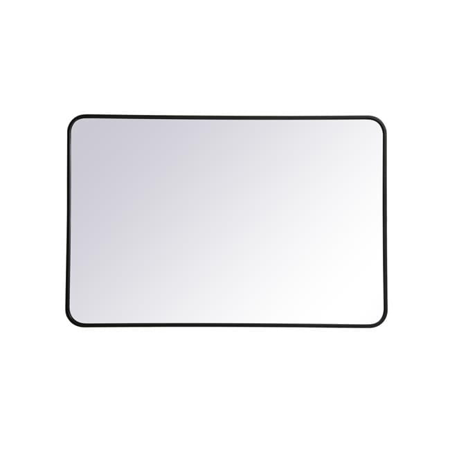 28 x 42 in. Soft Corner Metal Rectangular Mirror, Black - Walmart.com