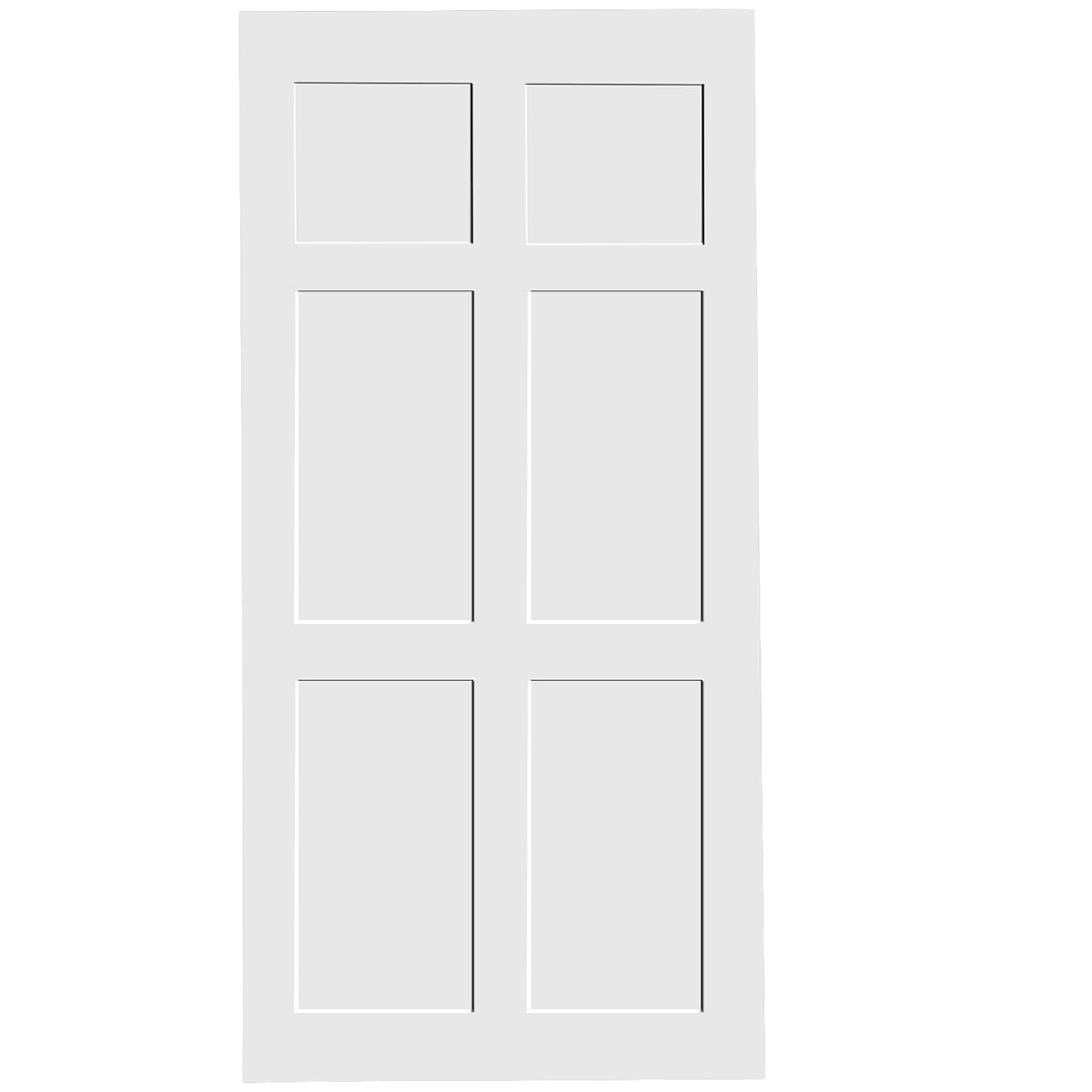 28" x 84" Six Panel Real Primed Door Slab, DIY Panel Door, Modern ...