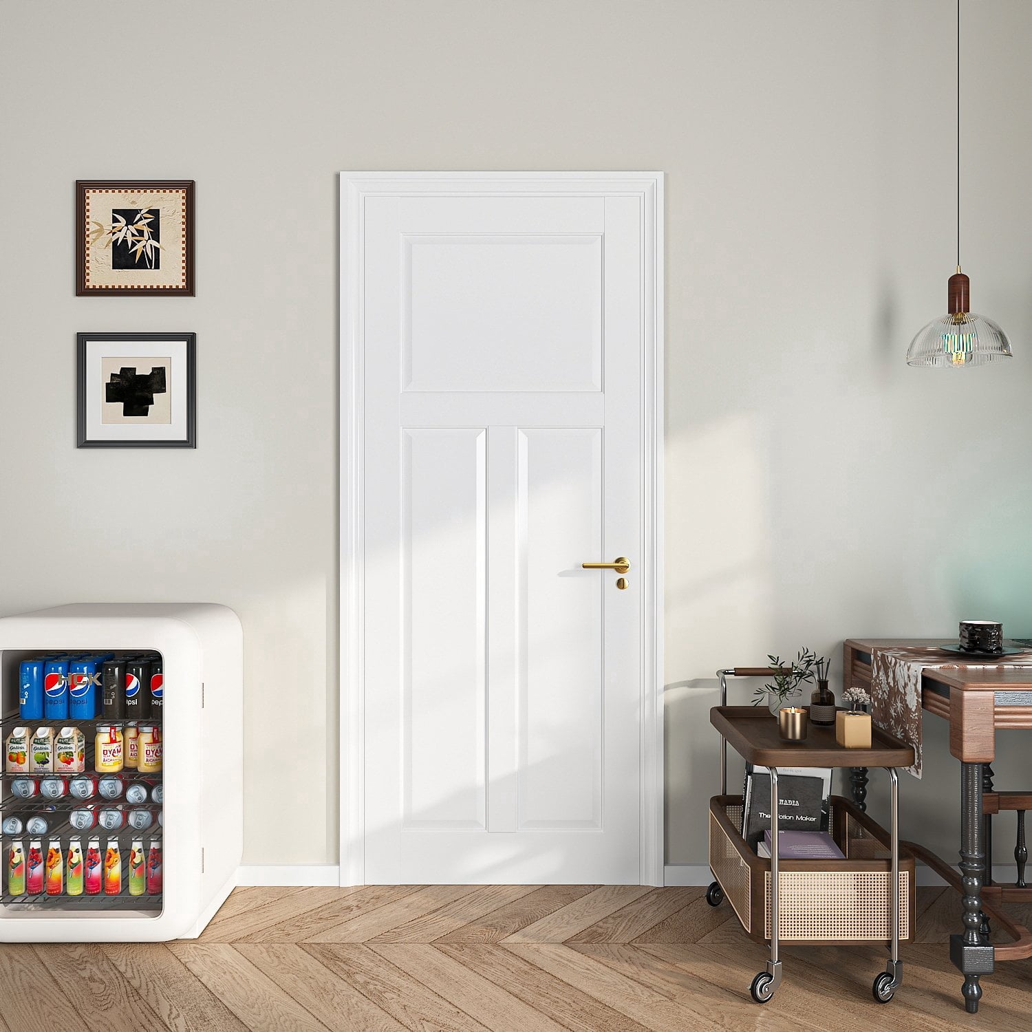 28"x80" 3-Panel Vertical Shaker Interior Door Slab, Solid Core Bedroom ...