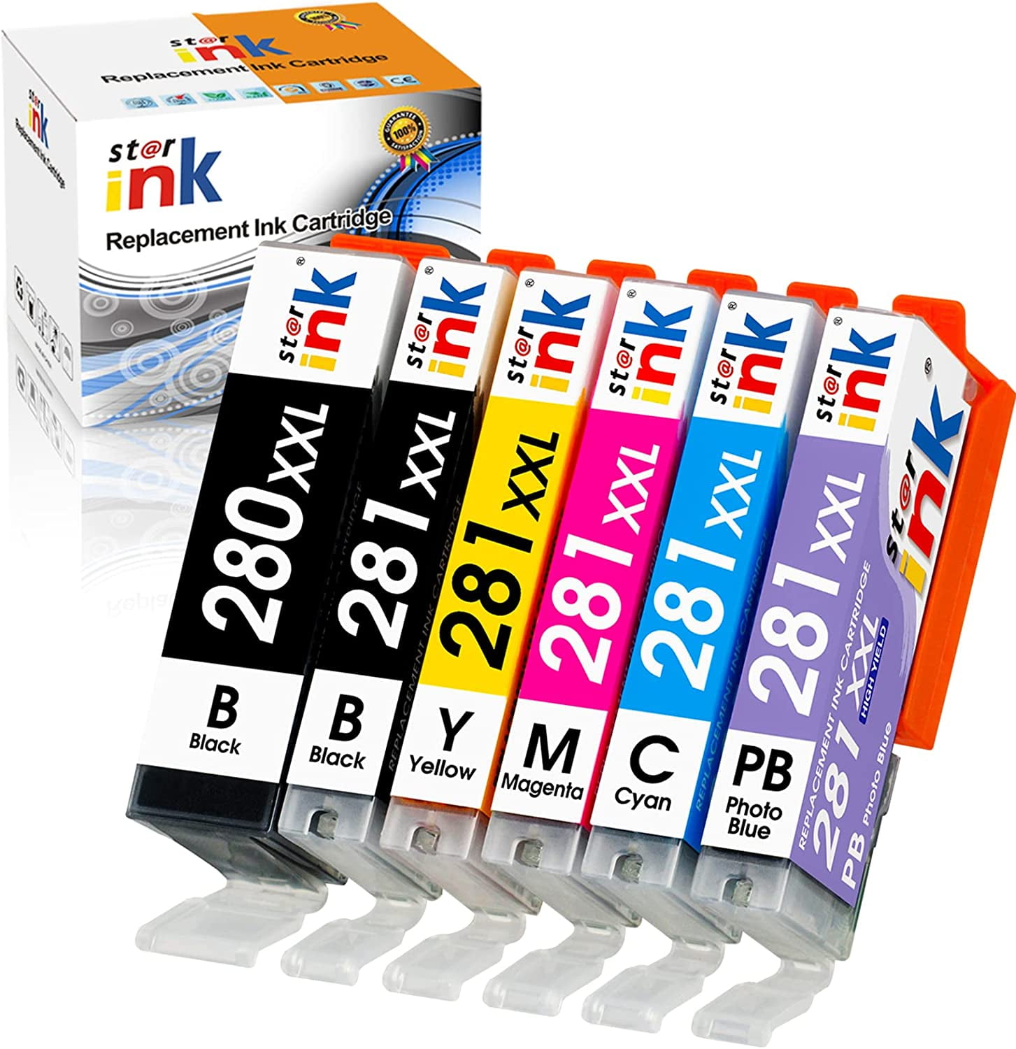 Canon PGI-280XXL CLI-281XXL Ink Cartridges for Pixma Printers, Pack of ...