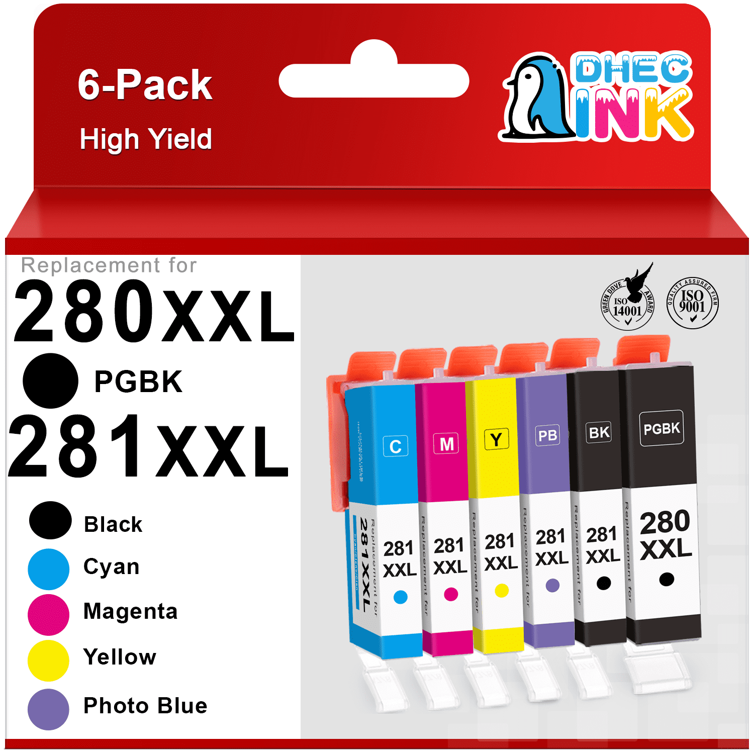 Canon PGI-280XXL CLI-281XXL Ink Cartridges for Pixma Printers, Pack of ...