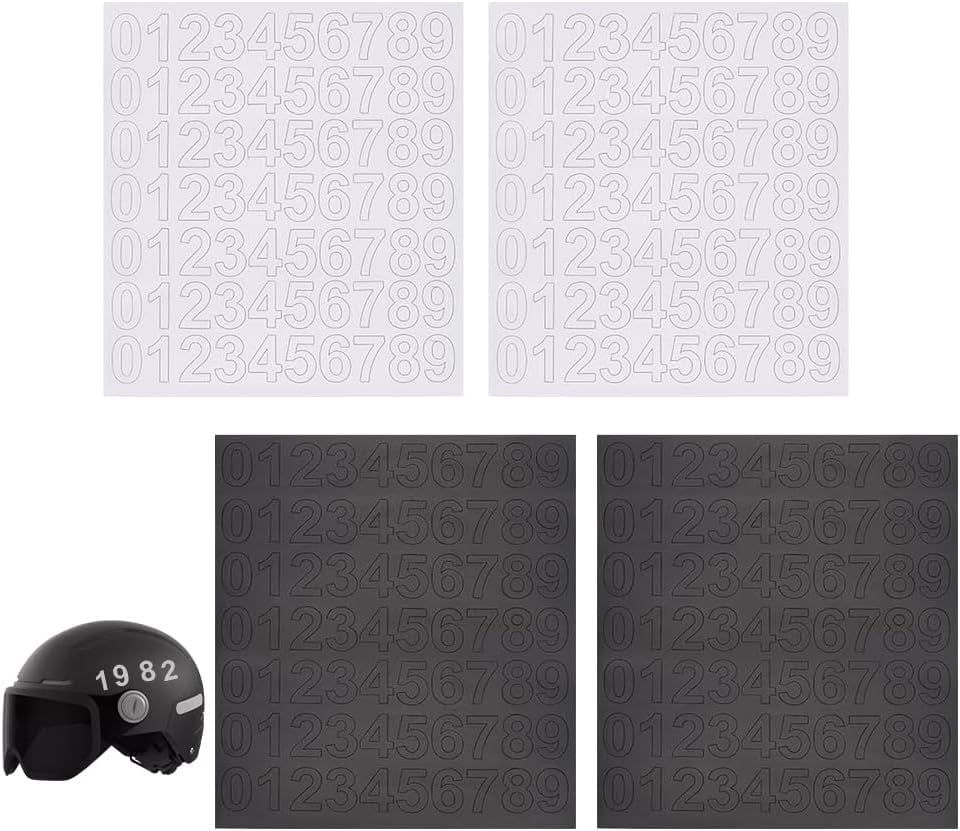 280 PCS Helmet Number Stickers 1.2 inch 0~9 Sports Self Adhesive Hockey ...