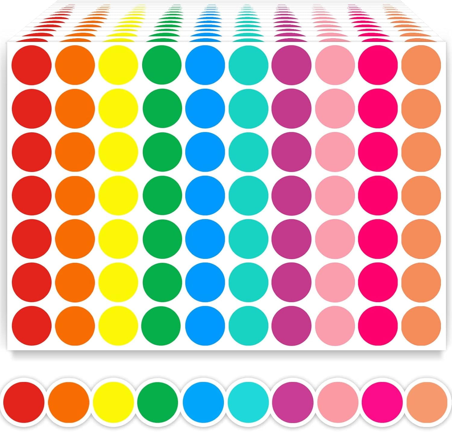 2800 PCS Color Dot Stickers Colored Circle Coding Labels,10 Color Style ...