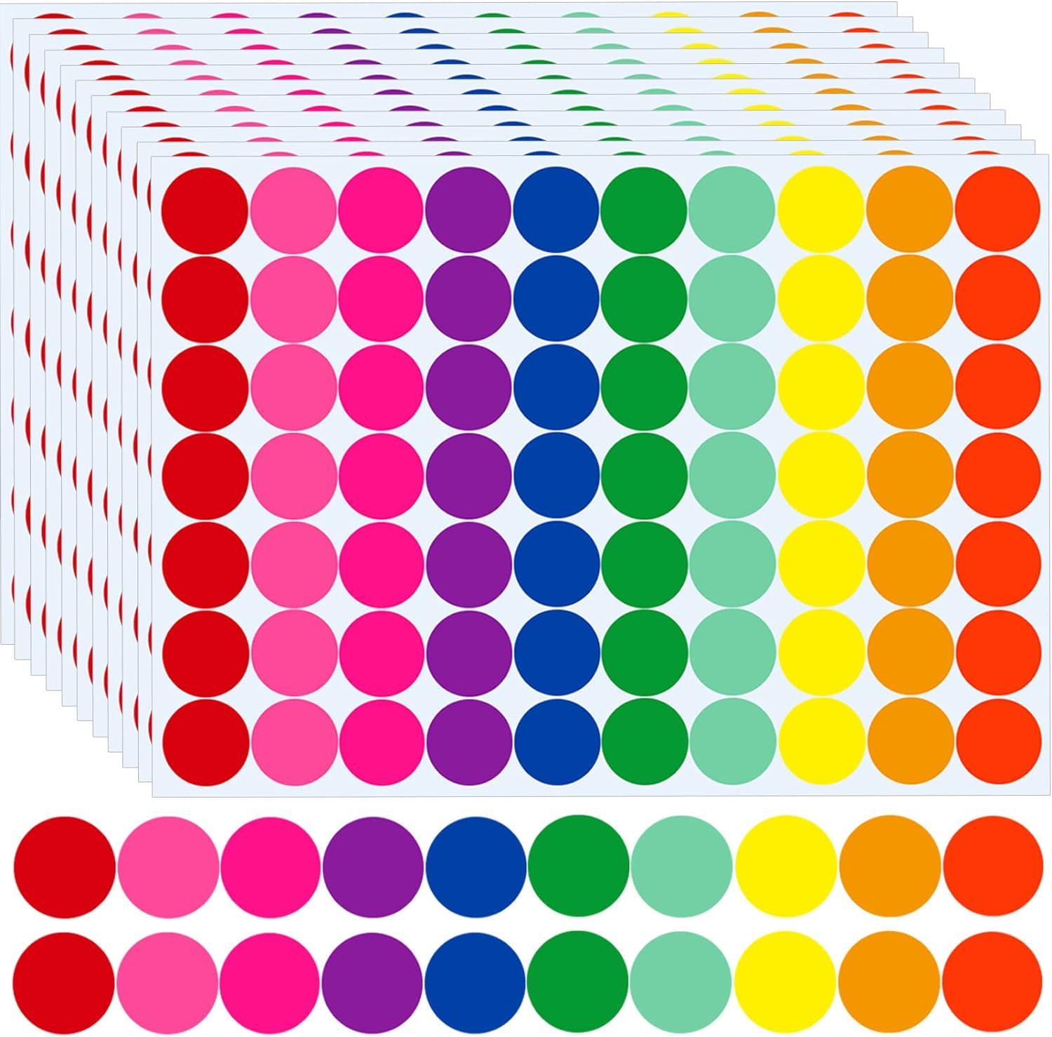 2800 PCS Dot Stickers Color Coding Labels Circle Stickers, 10 Assorted ...