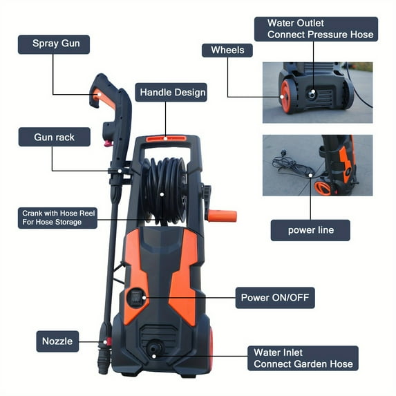 2800 PSI Pressure Washer, Power Washer , High Pressure Cleaning Machine ...