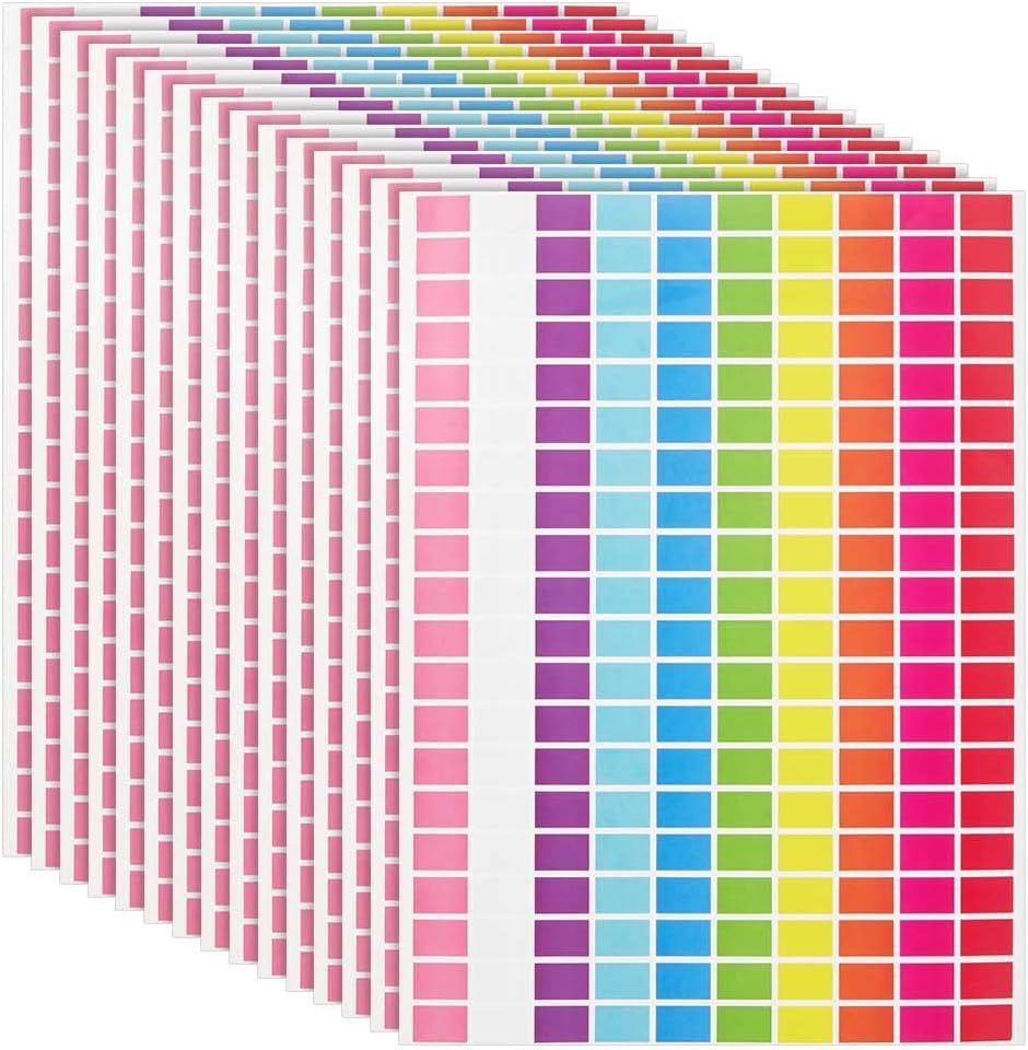 2800 Pieces Colored Labels Stickers Rectangle 10 Colors Pill Organizer ...