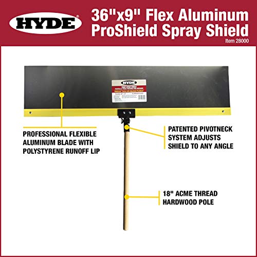 28000 Proshield Labeled Spray Shield, 36 in L X 9 in W, Aluminum, 36 x ...