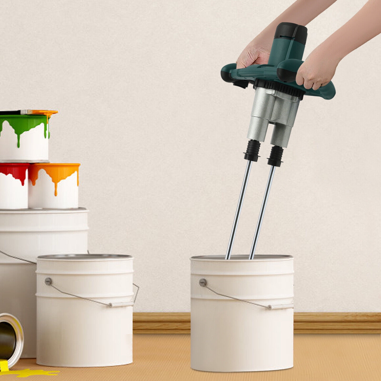 2800W Double Pole Mortar Stirrer, 6-Speed Adjustable, High-Efficiency ...