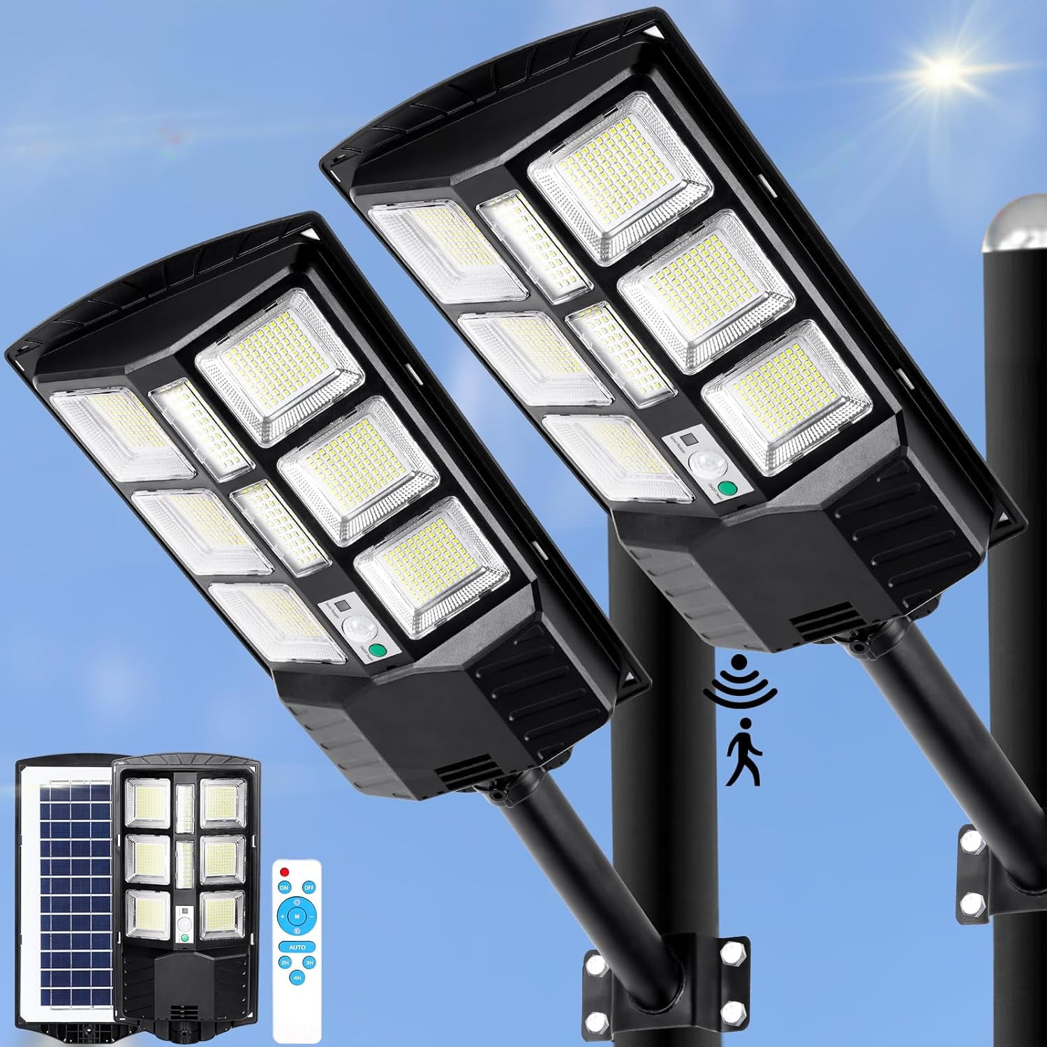 2800W Solar Street Lights Outdoor Waterproof, 8000K 30000LM LED Light ...