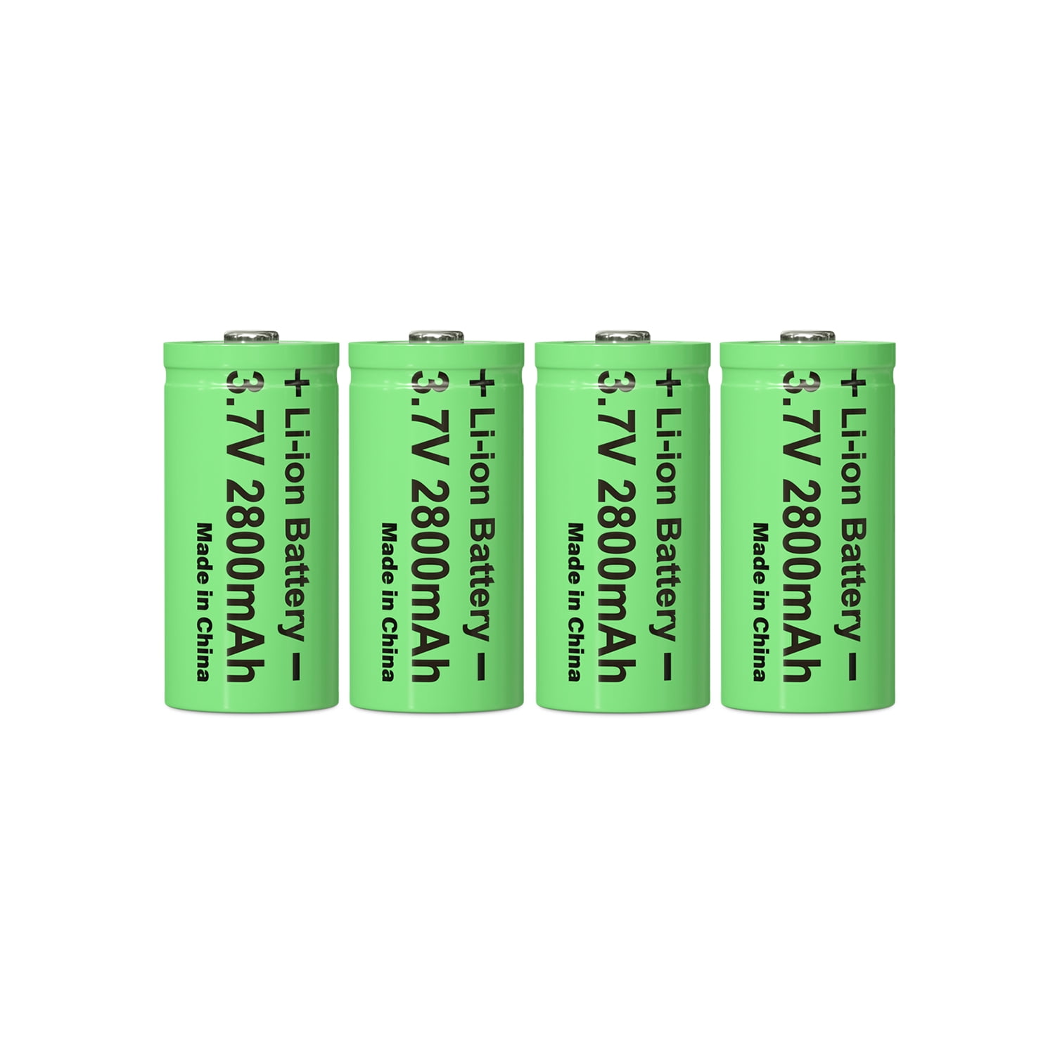 2800mAh 3.7v 16340 Rechargeable Batteries for Camera Flashlight (Green ...