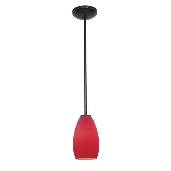 28012-1R-ORB-RED Modern Pendant Light In Oil Rustbbed Bronze - Red ...