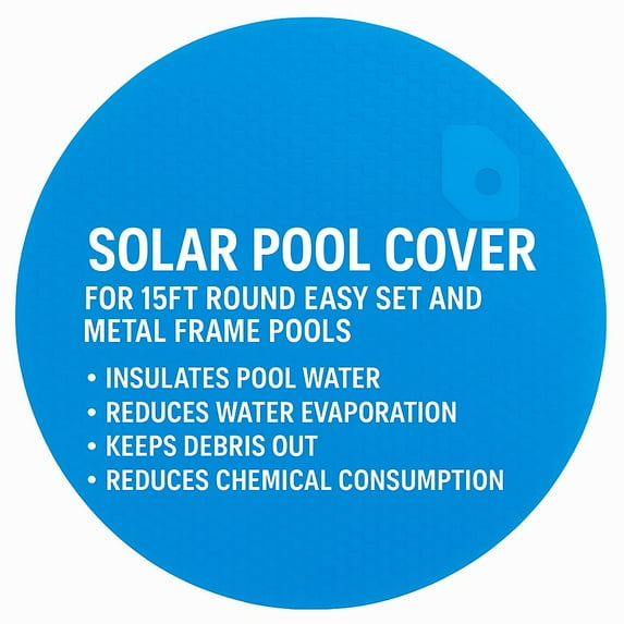 28013E Solar Pool Cover for 15ft Round Easy Set and Metal Frame Pools ...