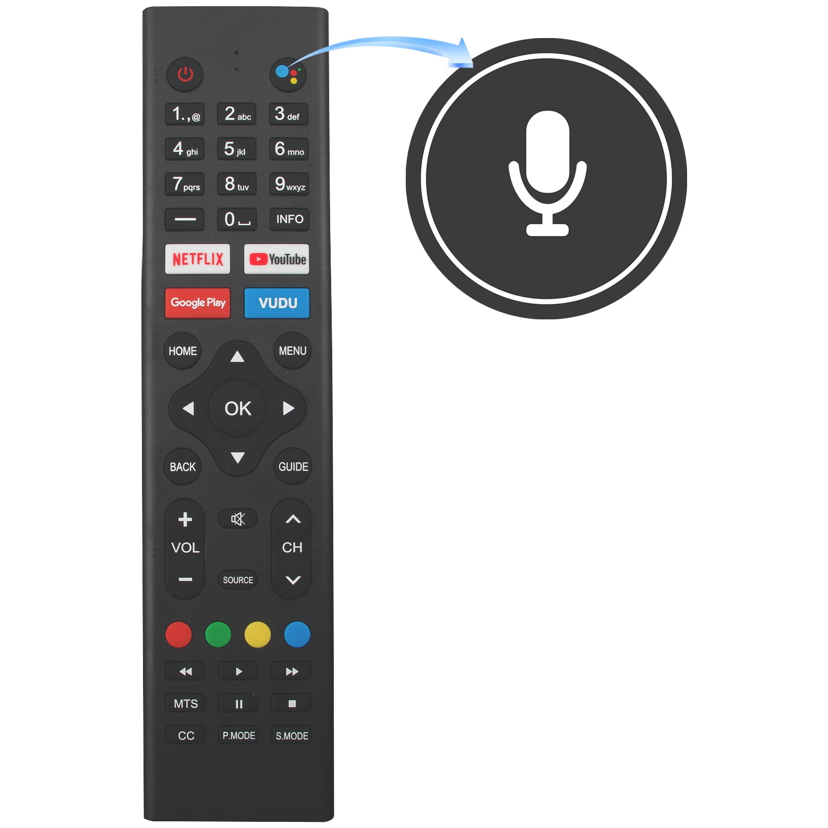 280401010470 Voice Replaced Remote Control for Sceptre Android Smart 4K ...