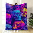 280GSM Heavyweight Skulls Group Flannel Blanket, HD Printed Soft Warm ...