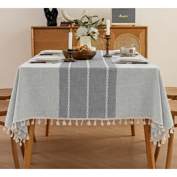 280GSM Heavyweight Waterproof Spill-Proof Rectangular Tablecloth, Boho ...