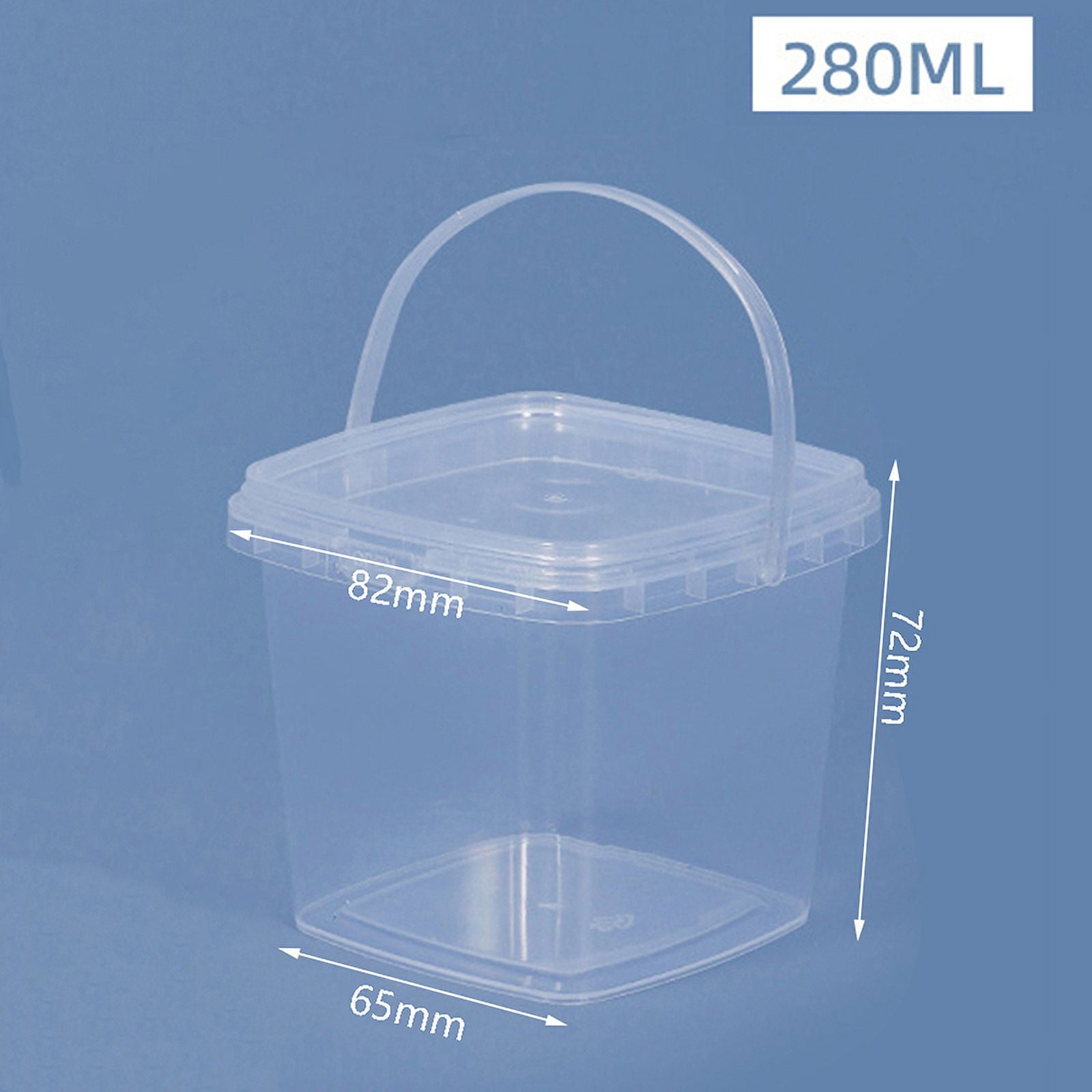 280ML/500ML/1L/2L BPA-Free Empty Plastic Bucket with Lid Airtight PP ...