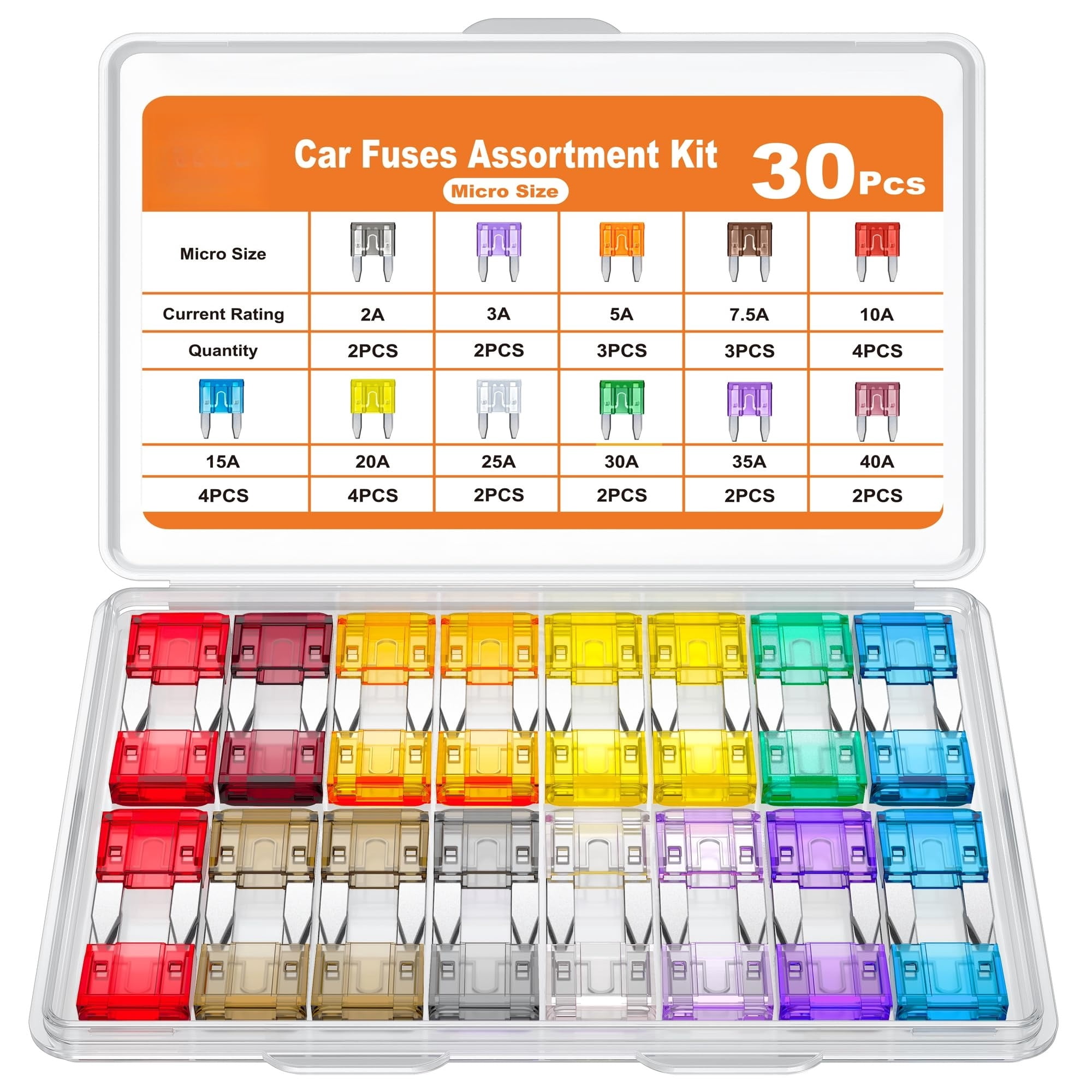 280PCS Mixed Mini & Standard Blade Automotive Fuse Assortment Kit ...
