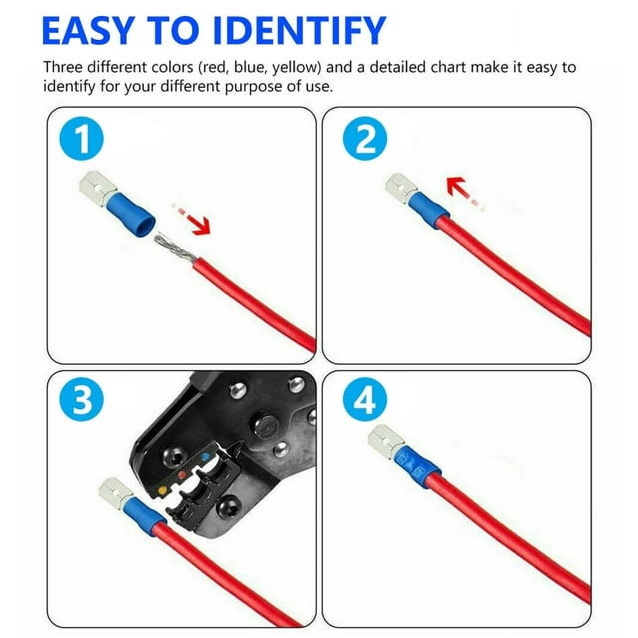 280Pcs Electrical Cable Connectors Assorted, Insulated Wire Cable Crimp ...