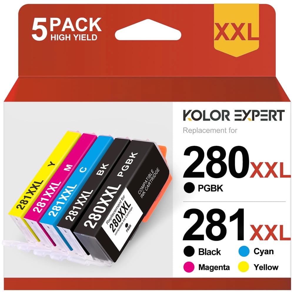 Kolor Expert 280XXL 281XXL Ink Cartridges, 5-Pack for Canon Pixma ...
