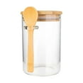 280ml (10oz) Glass Candy & Biscuit Jar with Sealed Bamboo Lid & Spoon ...