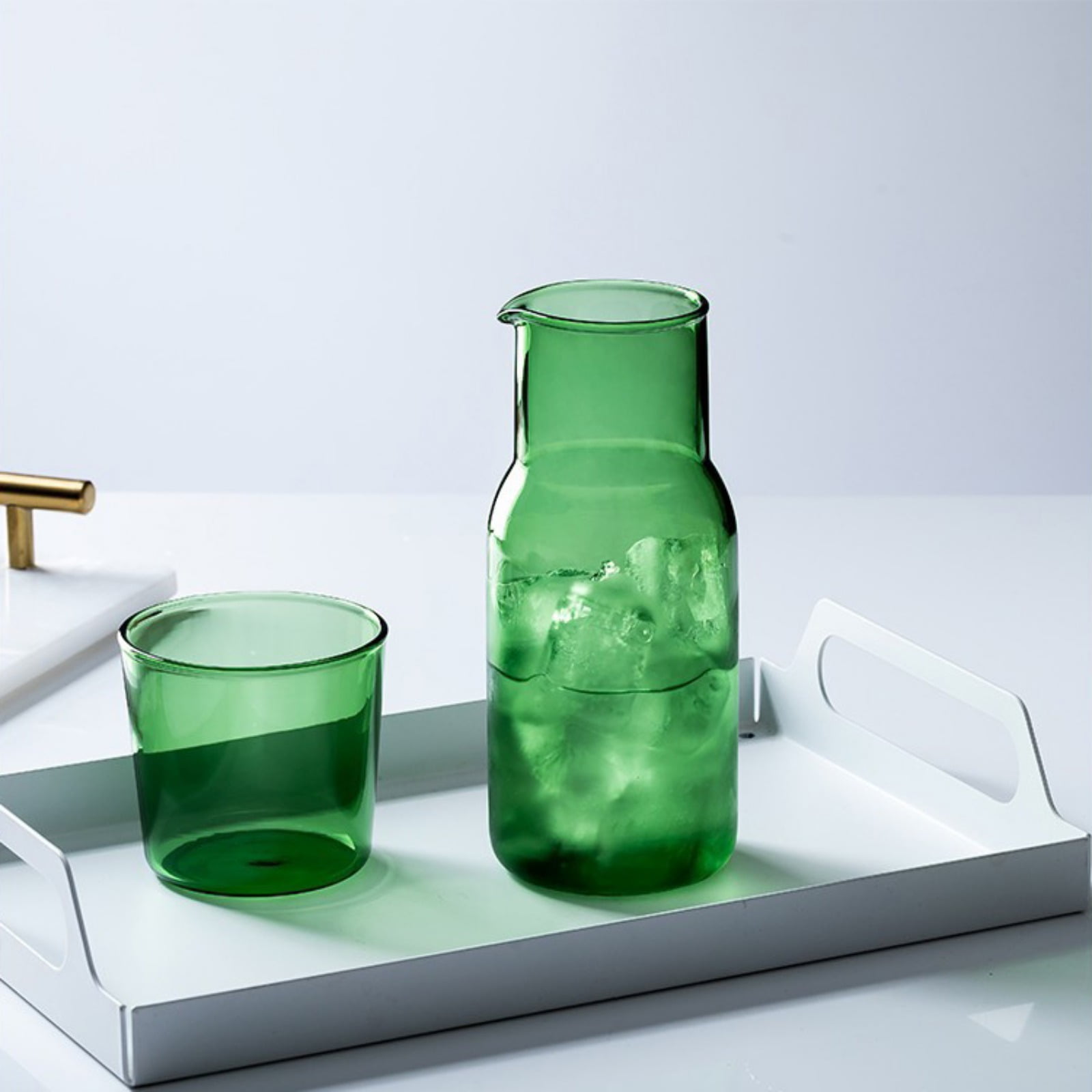 280ml+520ml Night Water Carafe with Cup Set,Bedside Water Carafe and Glass Set,Night Stand Water ...