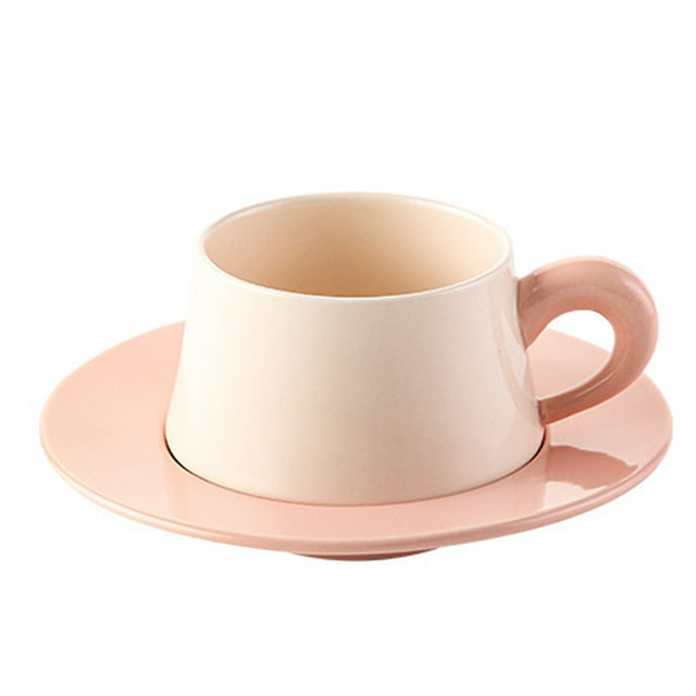 280ml ceramic coffee cup with saucer, simple style afternoon tea coffee ...