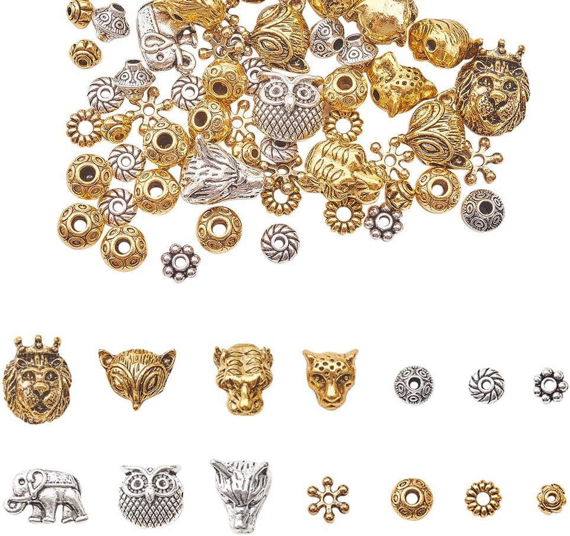 280pcs 14 Style Jewelry Spacers Silver Bronze Animal Spacer Beads ...