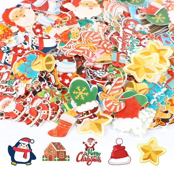 280pcs Edible Christmas Cake GGA1 Decorations, 40 Designs Edible Wafer ...