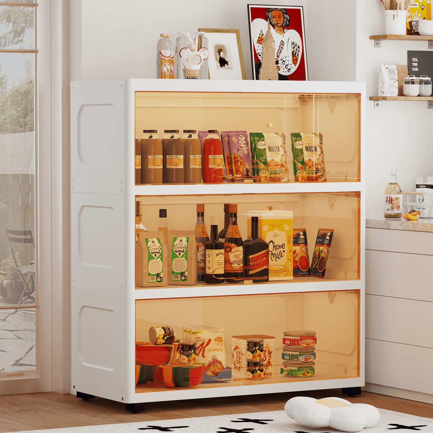 Keenstone 3 Tier Storage Bins, 282 Qt Plastic Storage Containers with ...