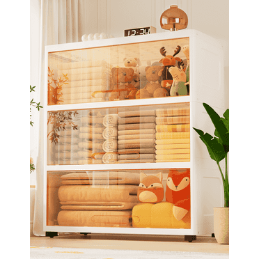 BROVIEW 345 QT Stackable Collapsible Storage Bins with Individual Lids ...