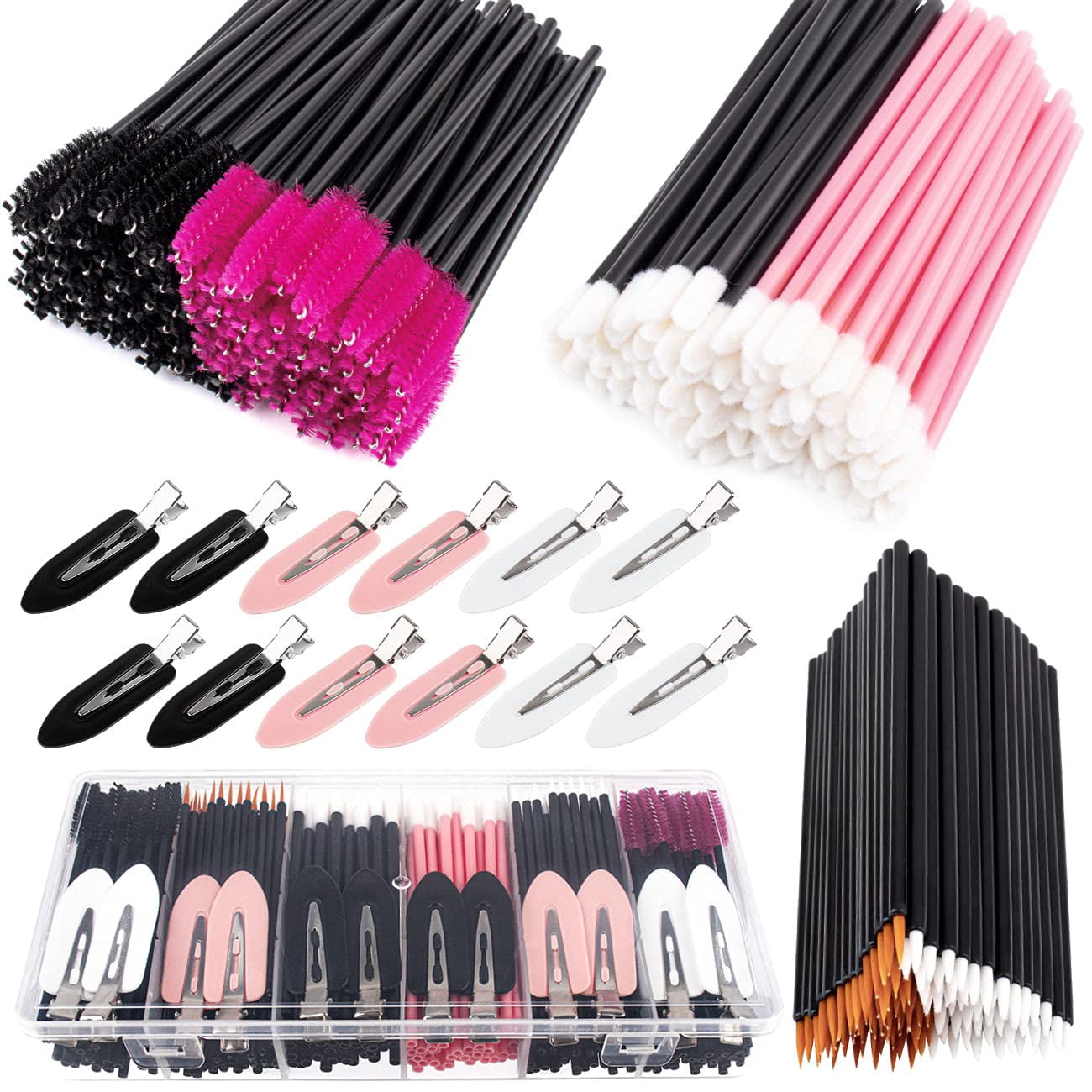 283 Pieces Makeup tools Kit Includes Plastic storage Organizer Box Hair ...