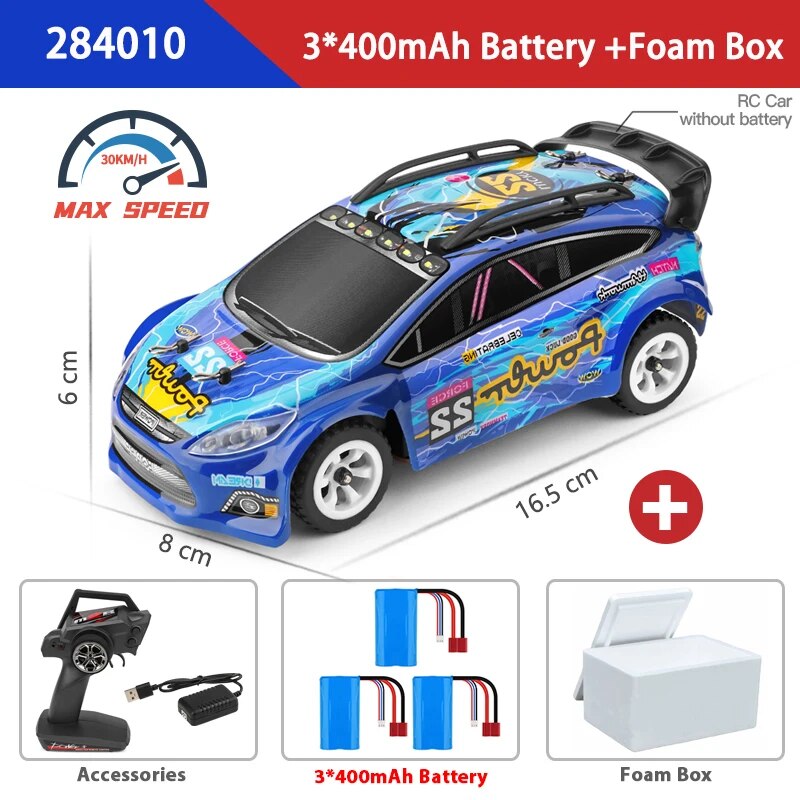 284161 284010 1:28 4WD RC Car With LED Lights 30KM/H 2.4G Radio Remote ...