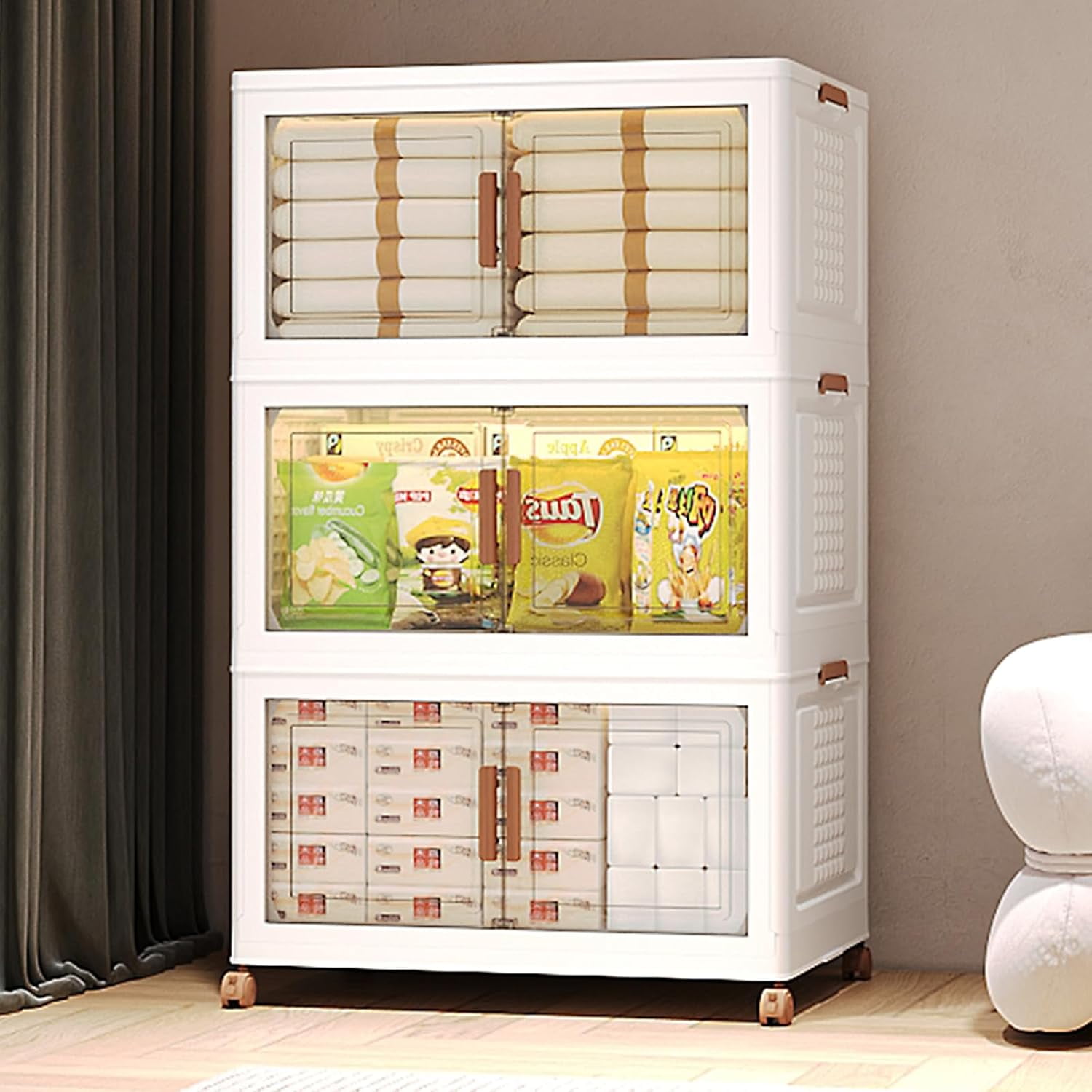 285Qt/70Gal Large Stackable Storage Bins with Lids and Divider, 3Pack ...