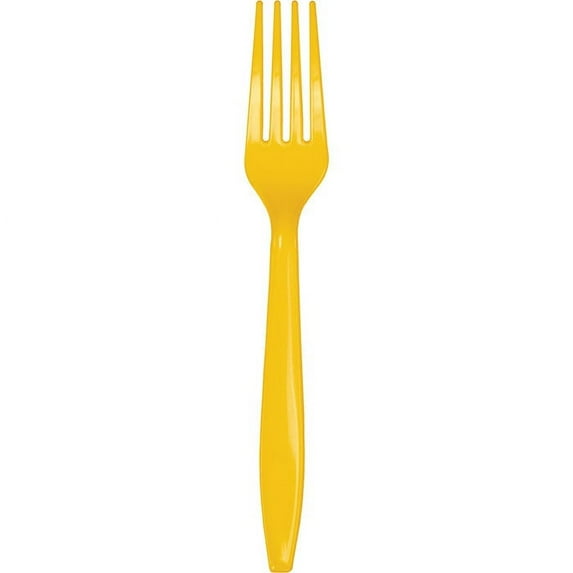 288 Count Bulk Pack School Bus Yellow Plastic Forks - Walmart.com