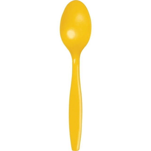 288 Count Bulk Pack School Bus Yellow Plastic Spoons - Walmart Business ...