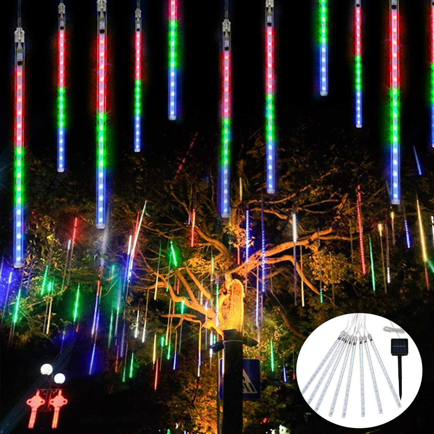 288 LED Solar Lights Meteor Shower Rain Tree String Light Garden Party ...