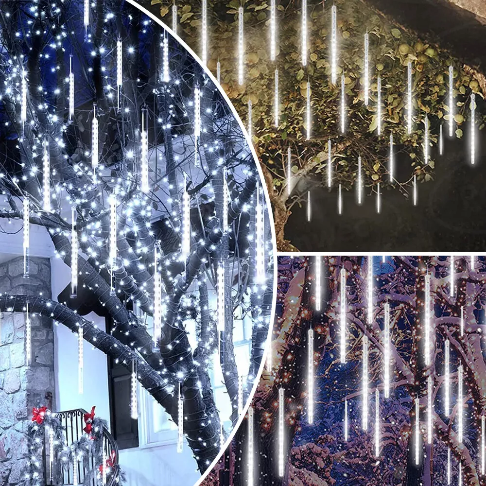 288 Led Outdoor Meteor Shower Lights Rain Tree String Light Garden ...