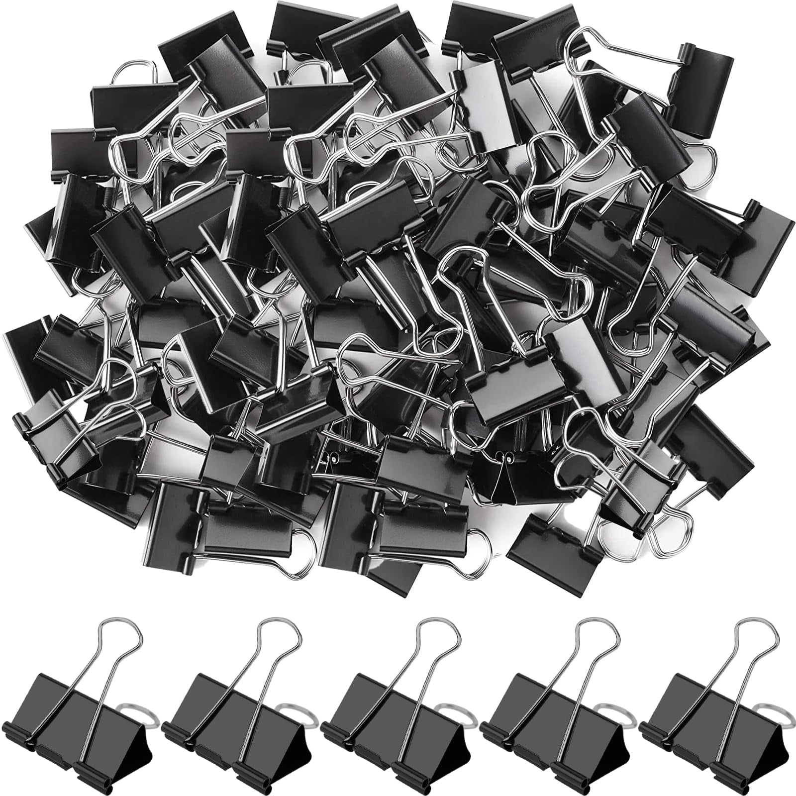 288 Pcs Black Binder Clips, 0.75 Inch Small Paper Clamps, Office Clips ...