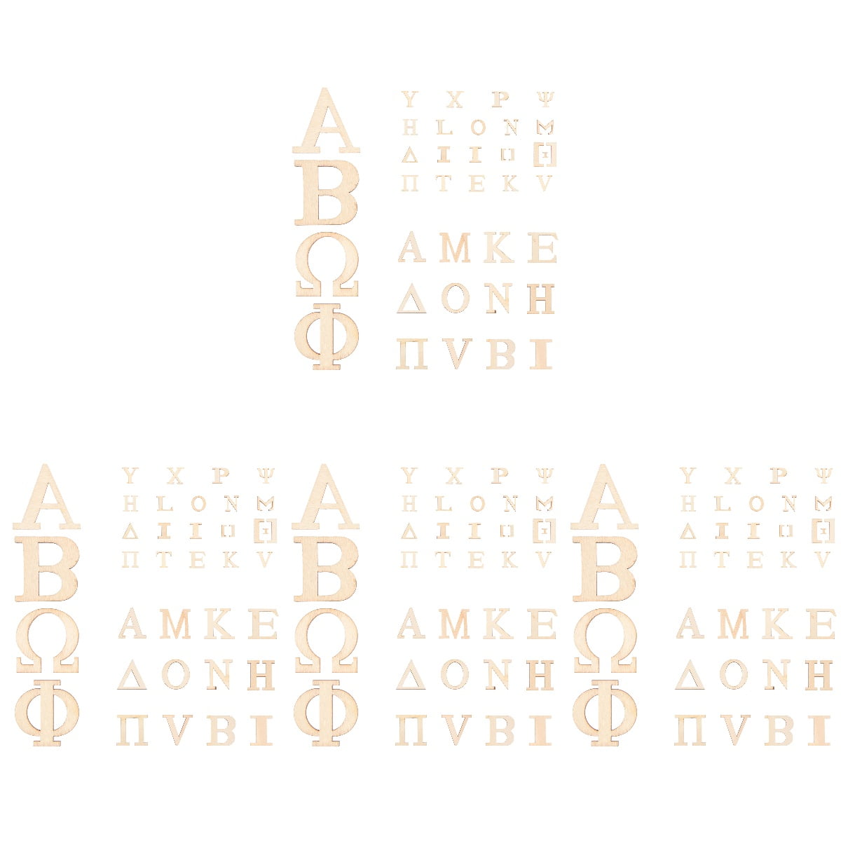 288 Pcs Greek Alphabets Cutouts Blank Wood Letters Creative Painting ...