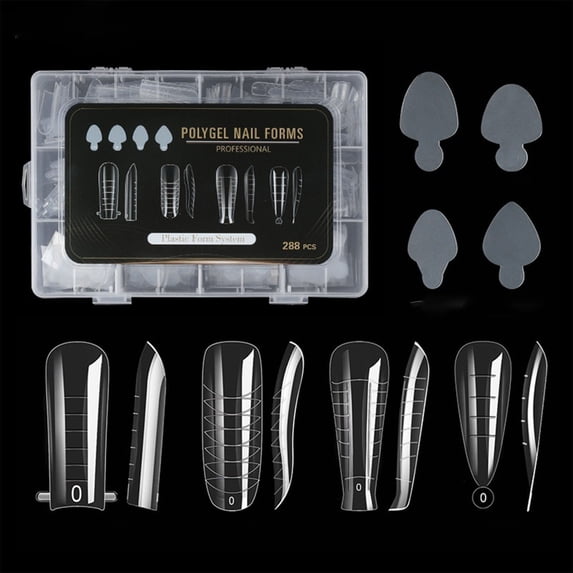 288 Pcs Nail Forms Set Nail Extension Molds Nail Forms Manicure ...