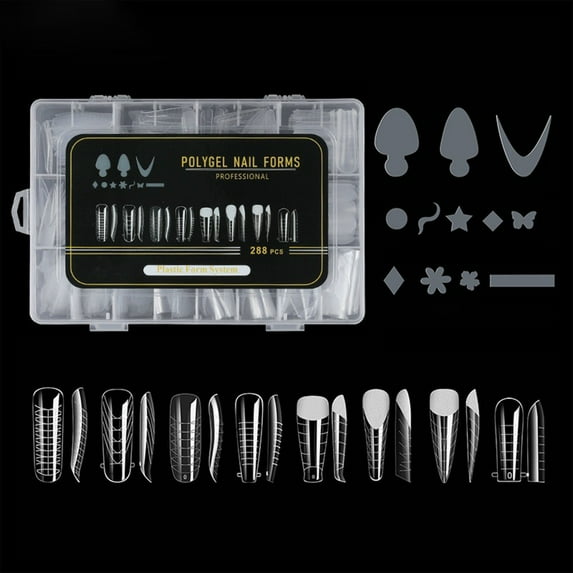 288 Pcs Nails Molds Nails Forms Full Covers Nails Forms Set Nails ...