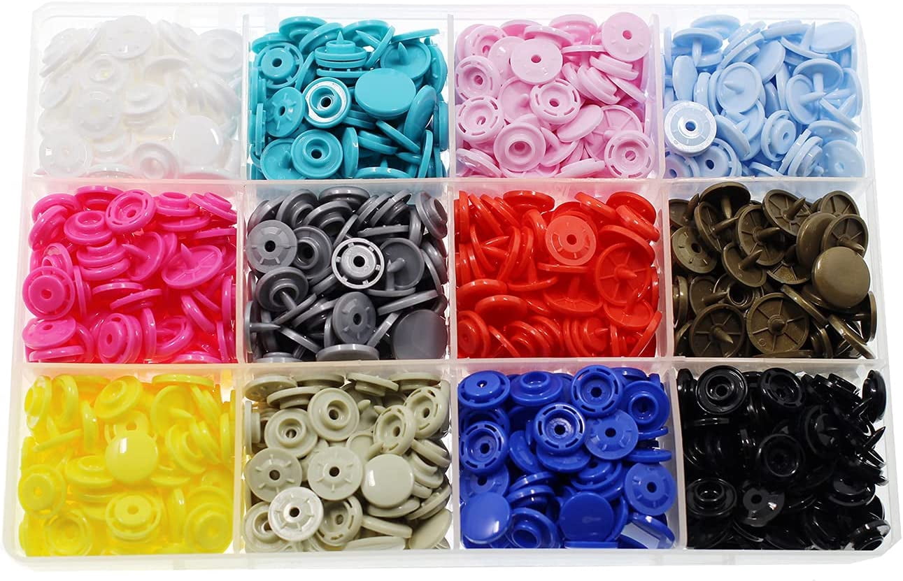 288 Sets KAM T8 Snaps, Size 24 Plastic Snaps Starter Fasteners Kit No ...