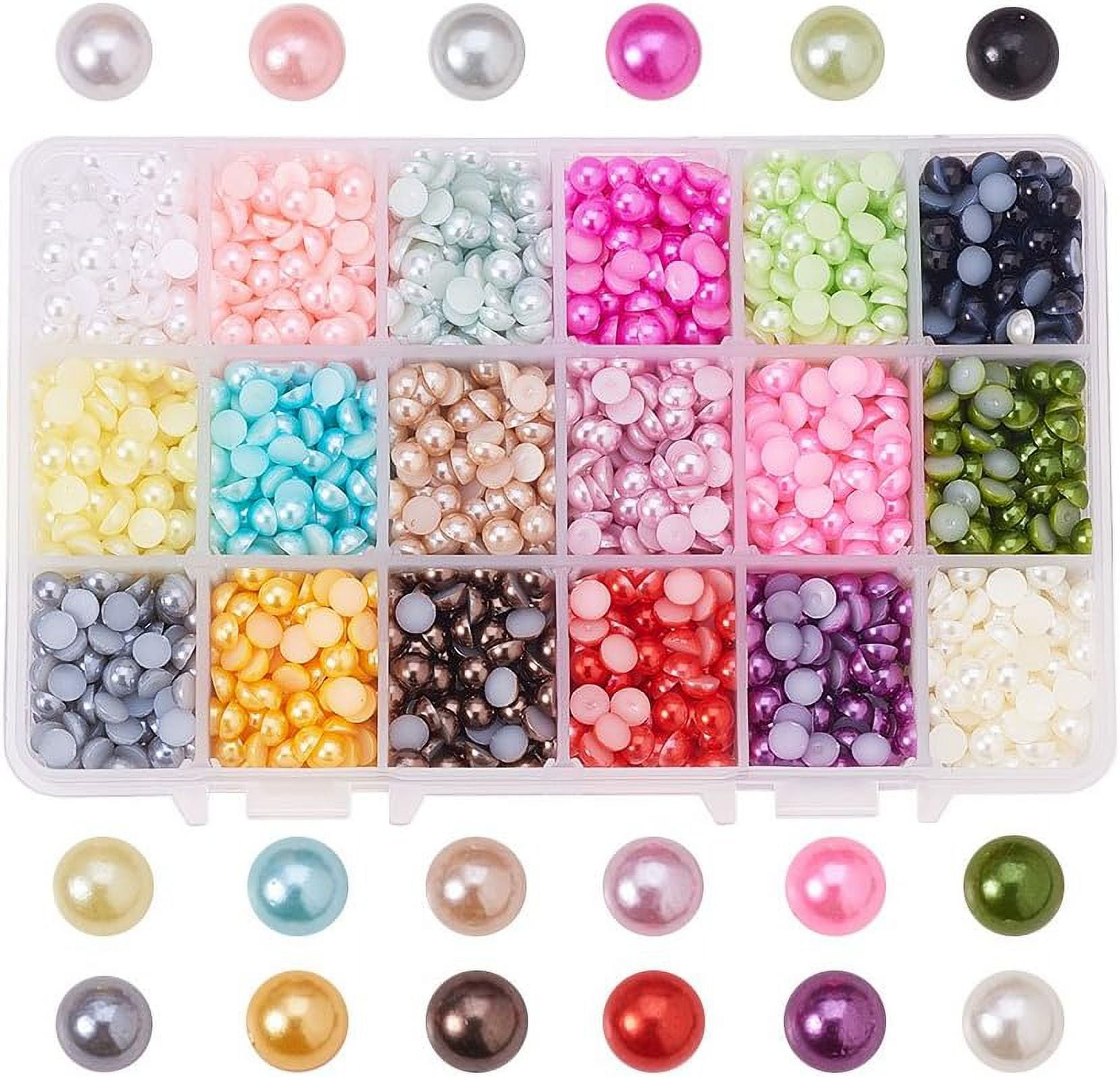 2880 Pcs Acrylic Half Round Flat Back Imitation Pearl Cabochon Diameter ...