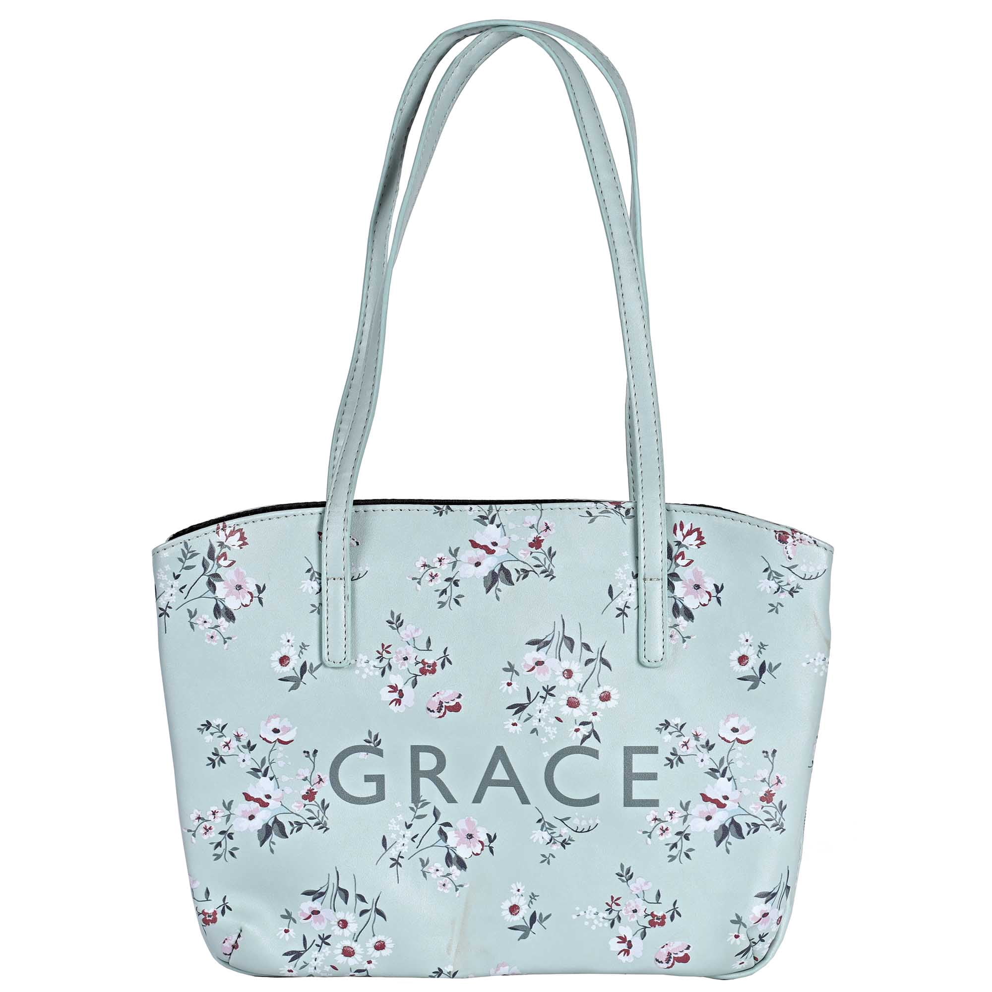 28885L GRACE - 9.75 x 6.75 Inch Floral Mint Polyurethane Purse Style ...