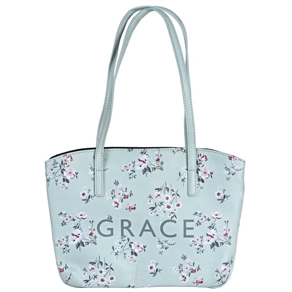 28885L GRACE - 9.75 x 6.75 Inch Floral Mint Polyurethane Purse Style ...
