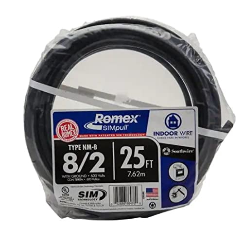 28893621 8/2 AWG 25ft. Nonmetallic With Ground Sheathed Cable, Black ...