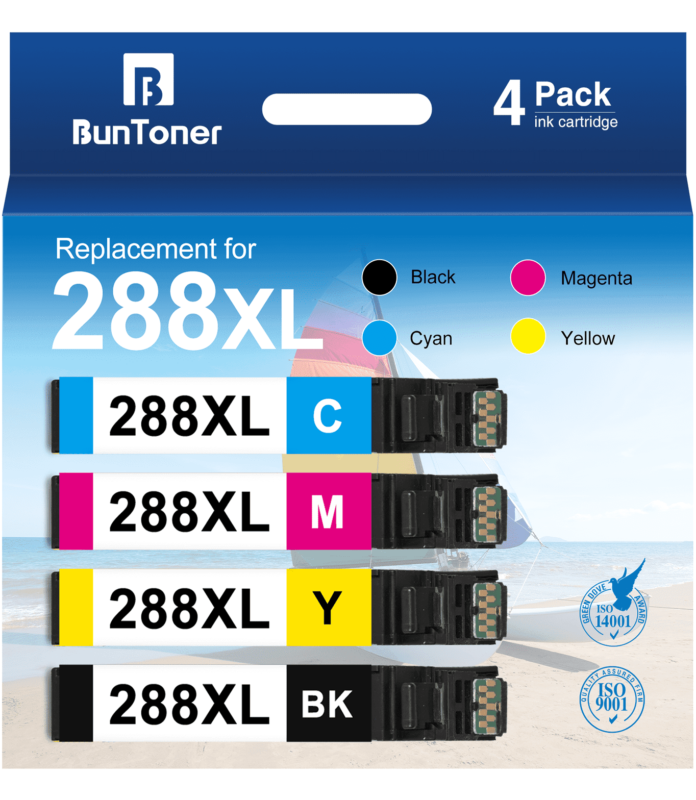 BunToner 288XL Ink Cartridges Combo Replacement Pack for Epson XP ...